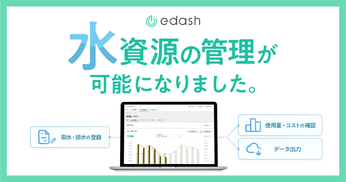 新たな水資源管理機能を追加した「e-dash」でESGデータを一元化 - サードニュース