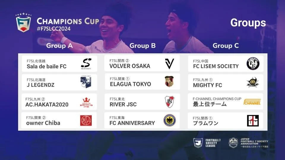 2024年F7SL CHAMPIONS CUPの組み合わせが決定しました！ - サードニュース