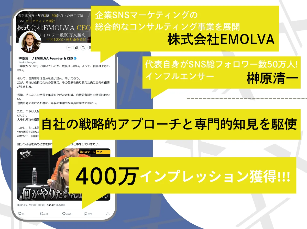 EMOLVA榊原清一が自身のSNS戦略で400万インプレッション達成！ - サードニュース