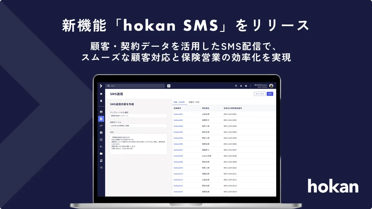 クラウド型保険代理店システム「hokan®︎」に新機能「hokan SMS」が登場 - サードニュース