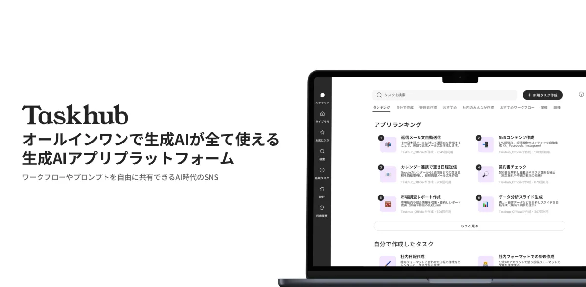 ノーコードで簡単にAI活用！Taskhubアーリーアクセスを開始 - サードニュース