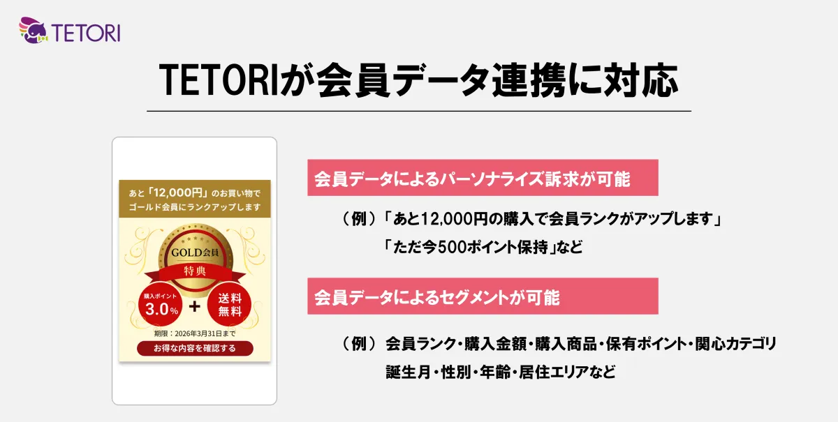 新機能「会員データ連携」でTETORIがさらに進化！ - サードニュース