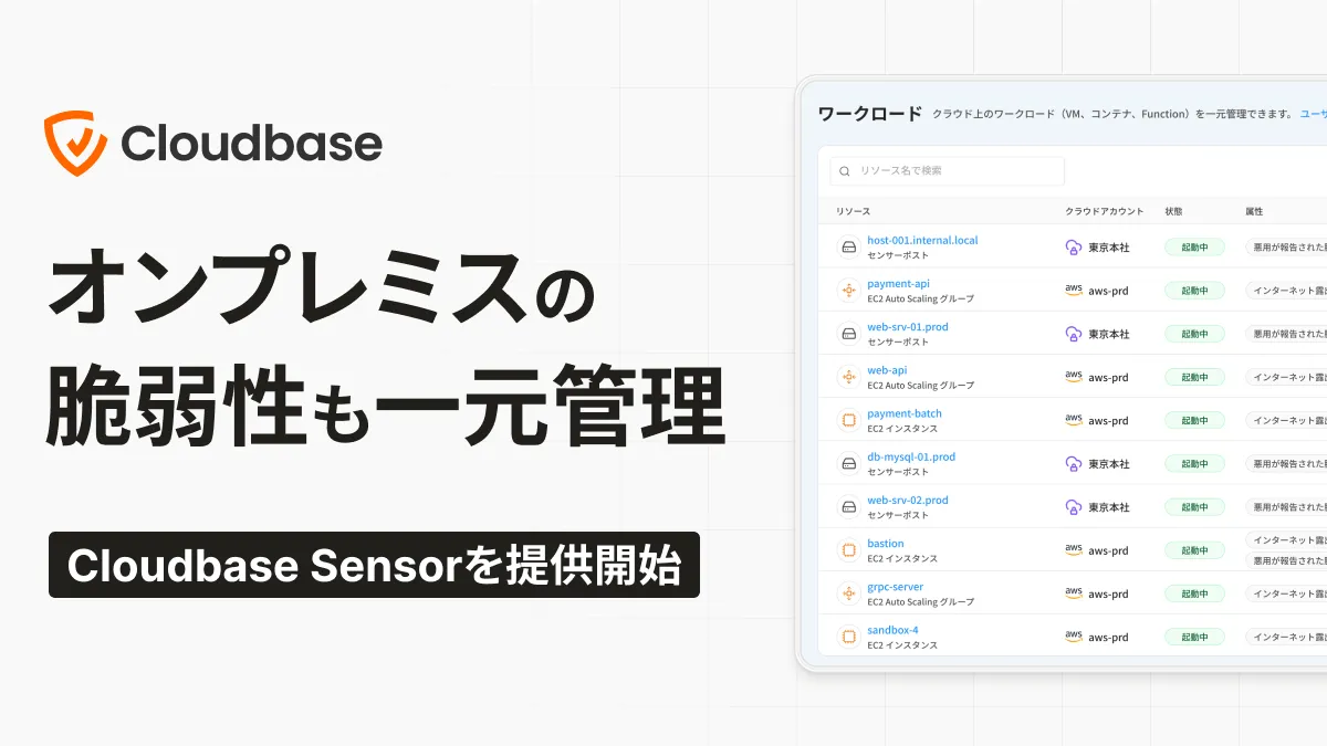 Cloudbaseが新機能「Cloudbase Sensor」を発表、オンプレミス環境のセキュリティ強化を実現 - サードニュース