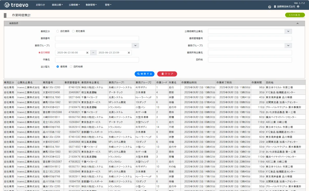 運送業界の効率化を進める新機能！traevoが提供する作業時間集計オプション - サードニュース